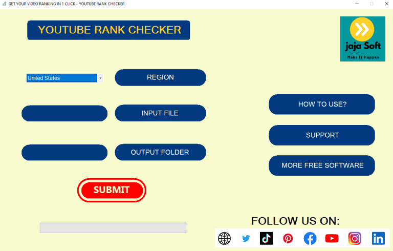 Free YouTube rank checker – Desktop software – jajasoft – Make IT Happen